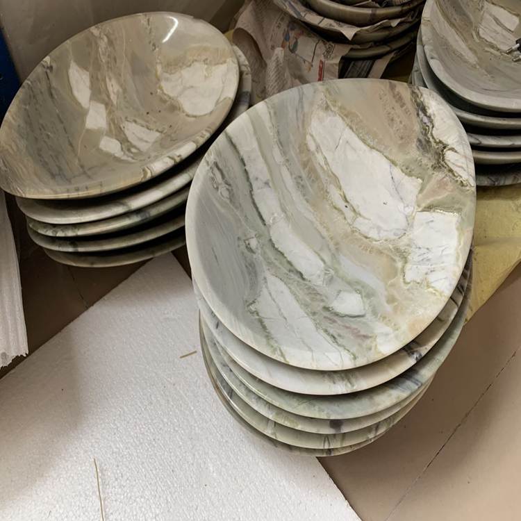 Teardrop Shaped Seashell Marble Vanity Wash Sink - Bathroom Sink